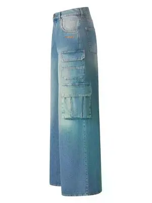 Off-White Logo-embroidered Cargo Jeans