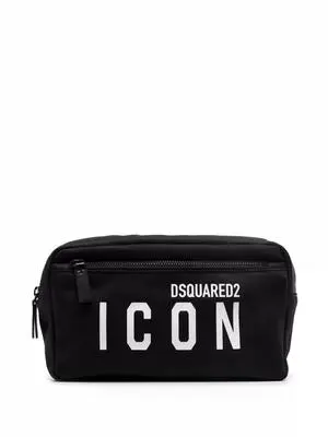 Dsquared2 Logo-print Zipped Wash Bag - Black