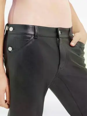 COURREGES Flared Leather Trousers With Buckle Detail