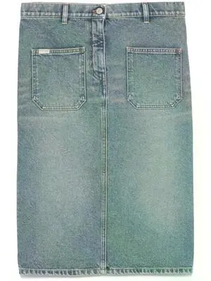 COURREGES Denim Midi Skirt - Blue