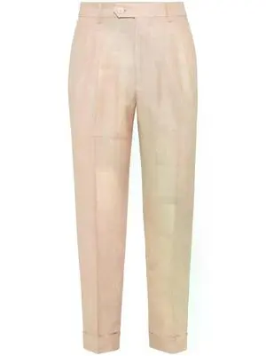 Brunello Cucinelli Prince Of Wales-check Trousers - Neutrals