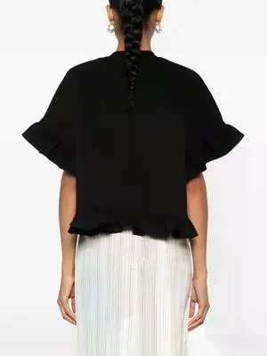 IOANA CIOLACU Peony Sweatshirt With Ruffle Trim - Black
