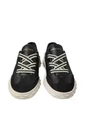 JIMMY CHOO Diamond Light Flex Leather Sneakers - Black