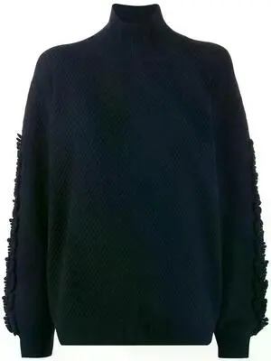BARRIE Textured Sleeves Detail Jumper - Blue