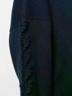 BARRIE Textured Sleeves Detail Jumper - Blue