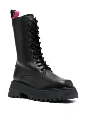 3JUIN Lace-up Leather Boots