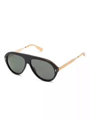 Gucci Logo-engraved Navigator-frame Sunglasses