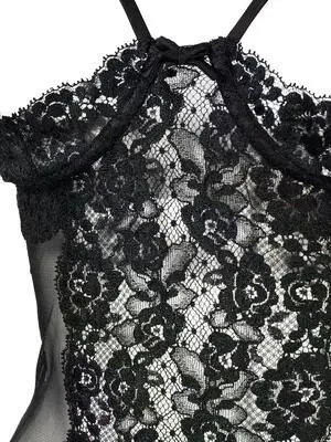 FLEUR DU MAL Foxy Lace Peekaboo Garter Bodysuit