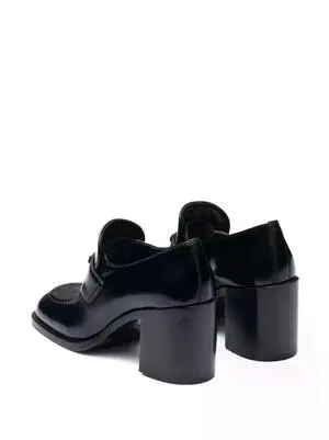Prada Block-heel Brushed-leather Loafers