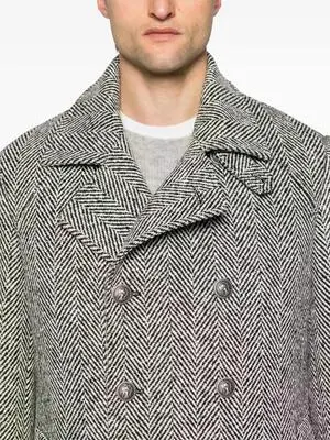 Brunello Cucinelli Herringbone-pattern Double-breasted Coat
