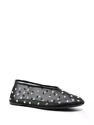 Khaite Marcy Mesh Ballet Pumps - Black