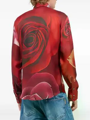 Roberto Cavalli Floral Print Silk Shirt