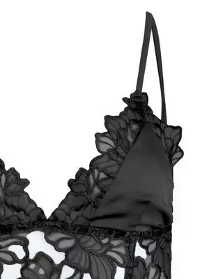 FLEUR DU MAL Whitney Embroidered Longline Triangle Bra