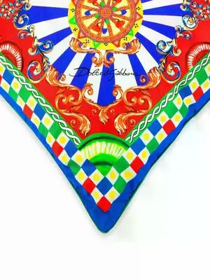 Dolce & Gabbana Medium Carretto-print Silk Cushion