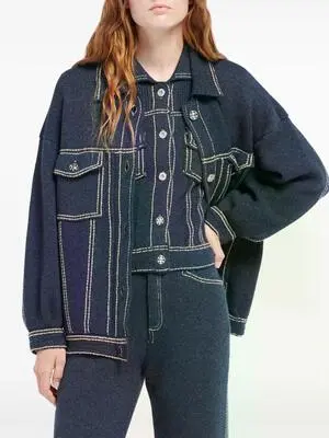 BARRIE Contrast-stitching Denim-effect Jacket