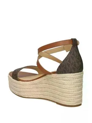 Michael Kors Serena Monogram Wedge Sandals