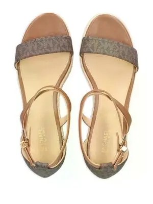 Michael Kors Serena Monogram Wedge Sandals