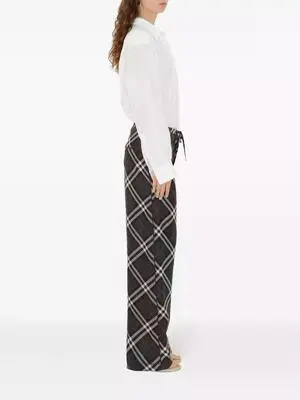 Burberry Check-pattern Silk Trousers