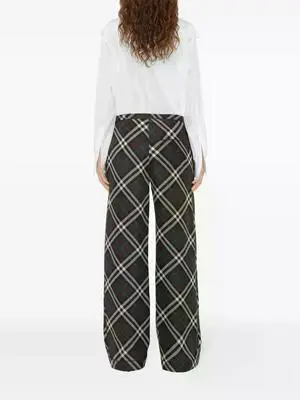Burberry Check-pattern Silk Trousers