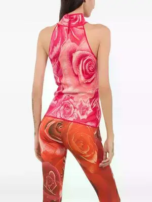 Roberto Cavalli Floral-print Halterneck Top