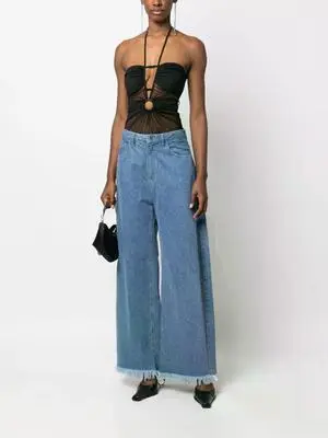 NENSI DOJAKA Sheer-panel Halterneck Bodysuit