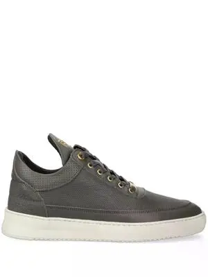 Filling Pieces Logo-embroidered Leather Sneakers - Grey