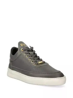 Filling Pieces Logo-embroidered Leather Sneakers - Grey