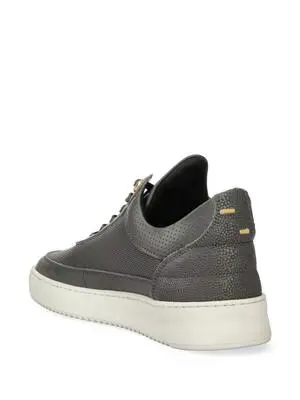 Filling Pieces Logo-embroidered Leather Sneakers - Grey