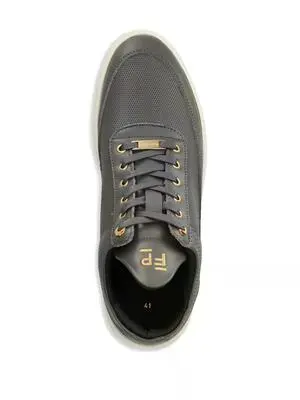 Filling Pieces Logo-embroidered Leather Sneakers - Grey