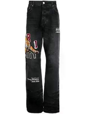Amiri Varsity Tiger Straight-leg Jeans