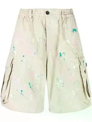 Dsquared2 Paint Splatter Cargo Shorts - Neutrals
