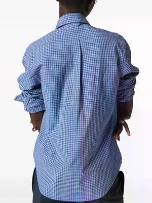 Miu Miu Checked Shirt With Embroidered Logo