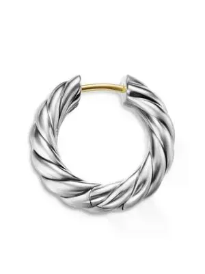 David Yurman Sterling Sculpted Cable Hoop Earrings