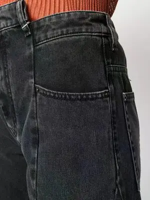 MAISON MARGIELA Asymmetrical Waist Wide Leg Jeans - Black