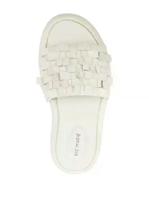VIC MATIE Interwoven Leather Slides