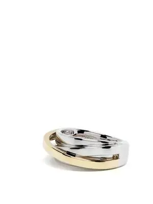 Tom Wood 9k Gold And Sterling Orb Slim Duo Ring