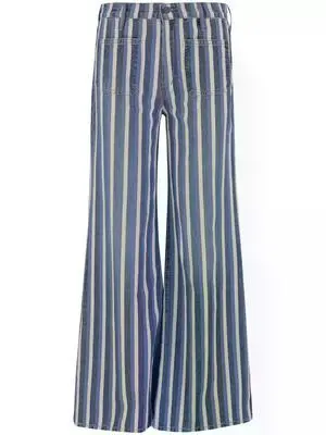 MOTHER Striped Wide-leg Jeans