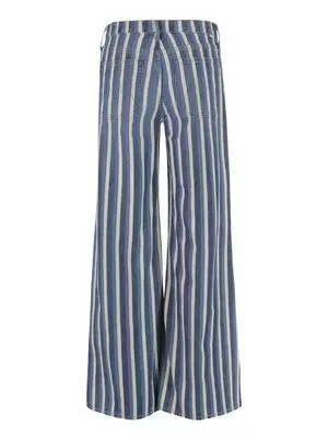 MOTHER Striped Wide-leg Jeans