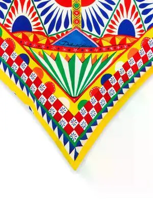 Dolce & Gabbana Medium Carretto-print Square Canvas Cushion