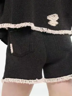 BARRIE Fine-knit Fringe-detail Shorts