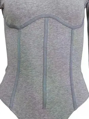 FLEUR DU MAL Panelled Bodysuit - Grey