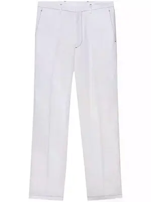 Prada Linen Wide-leg Trousers - White