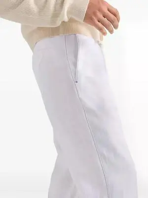Prada Linen Wide-leg Trousers - White