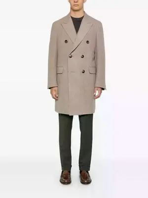 Canali Double-breasted Felted Wool Coat