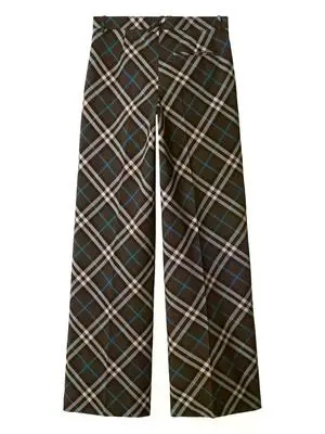 Burberry Check-pattern Pressed-crease Trousers
