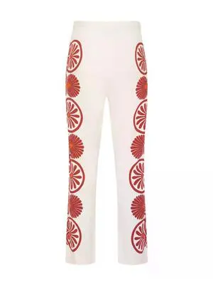 La DoubleJ Medallion-print Cropped Trousers