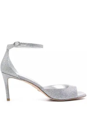 Stuart Weitzman Silver Tone Sandals For Women