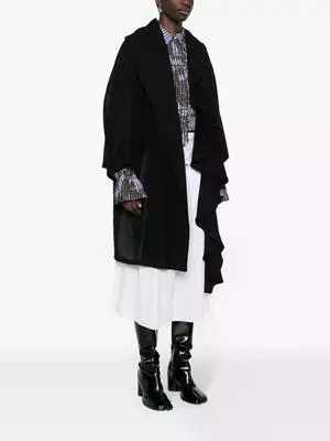 Yohji Yamamoto Textured Draped Midi Coat