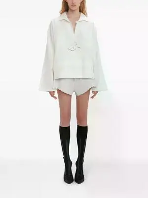Victoria Beckham Embroidered Drawstring-waist Shorts