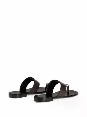 GIUSEPPE ZANOTTI Norbert Leather Toe-loop Sandals - Brown